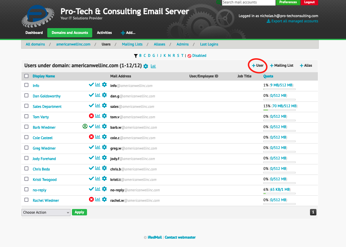 How to Edit Mail Users | Pro-Tech & Consulting Docs Server