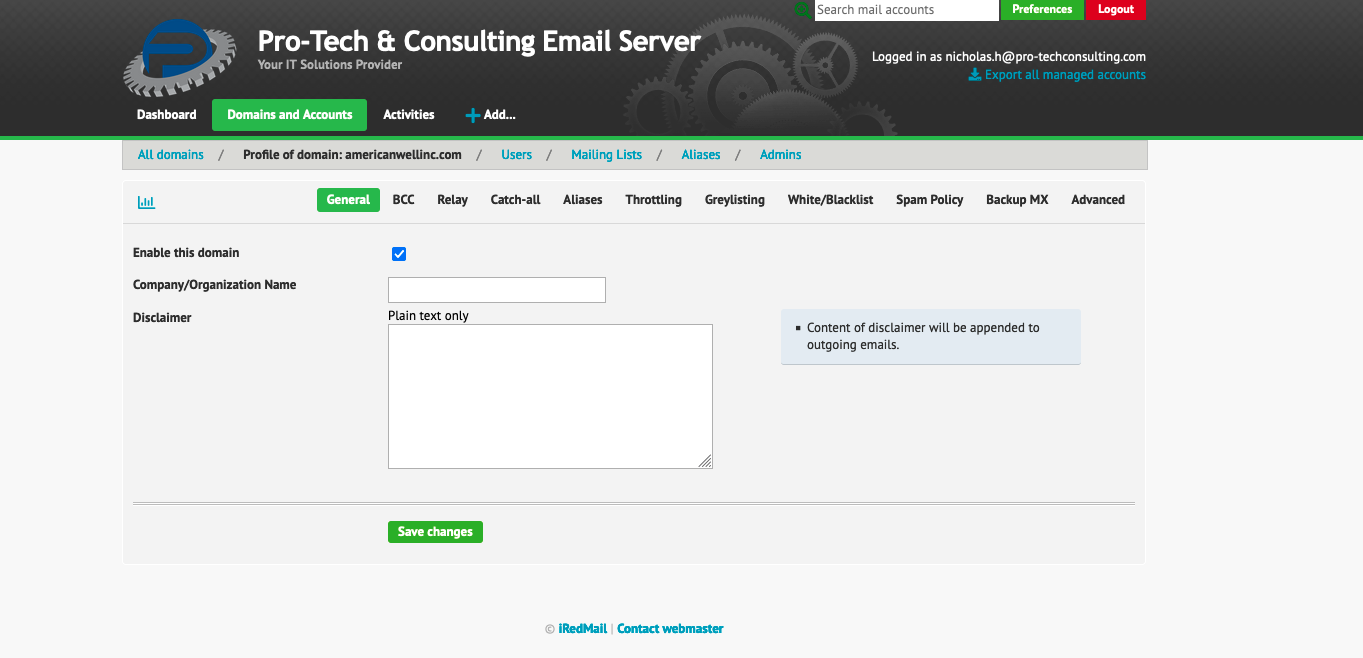 How to Edit Mail Users | Pro-Tech & Consulting Docs Server