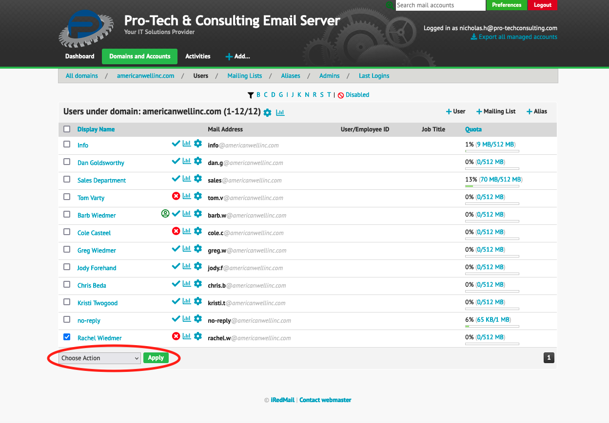 How to Edit Mail Users | Pro-Tech & Consulting Docs Server